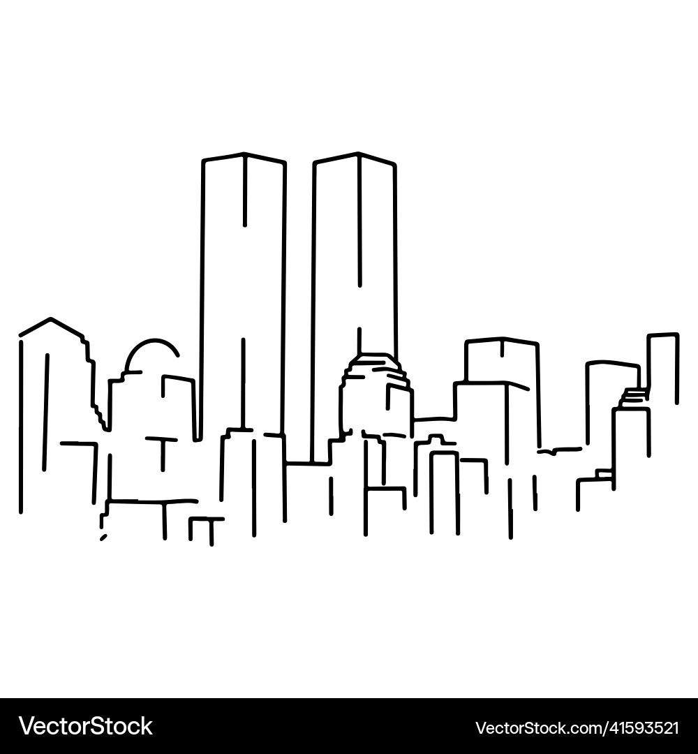 New york city in linear style manhattan doodle Vector Image