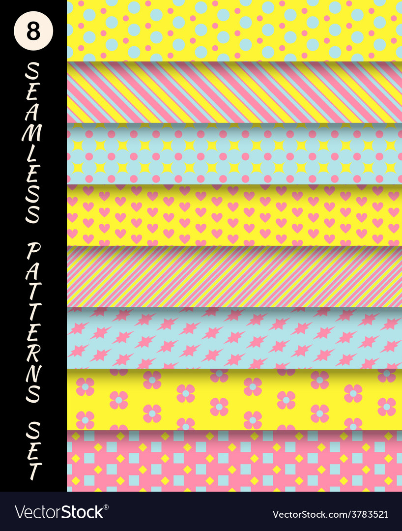 Seamless patterns set geometric textures Vector Image