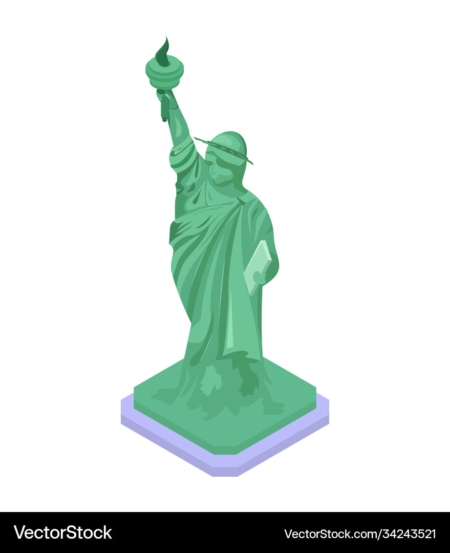 Statue liberty on island in new york Royalty Free Vector
