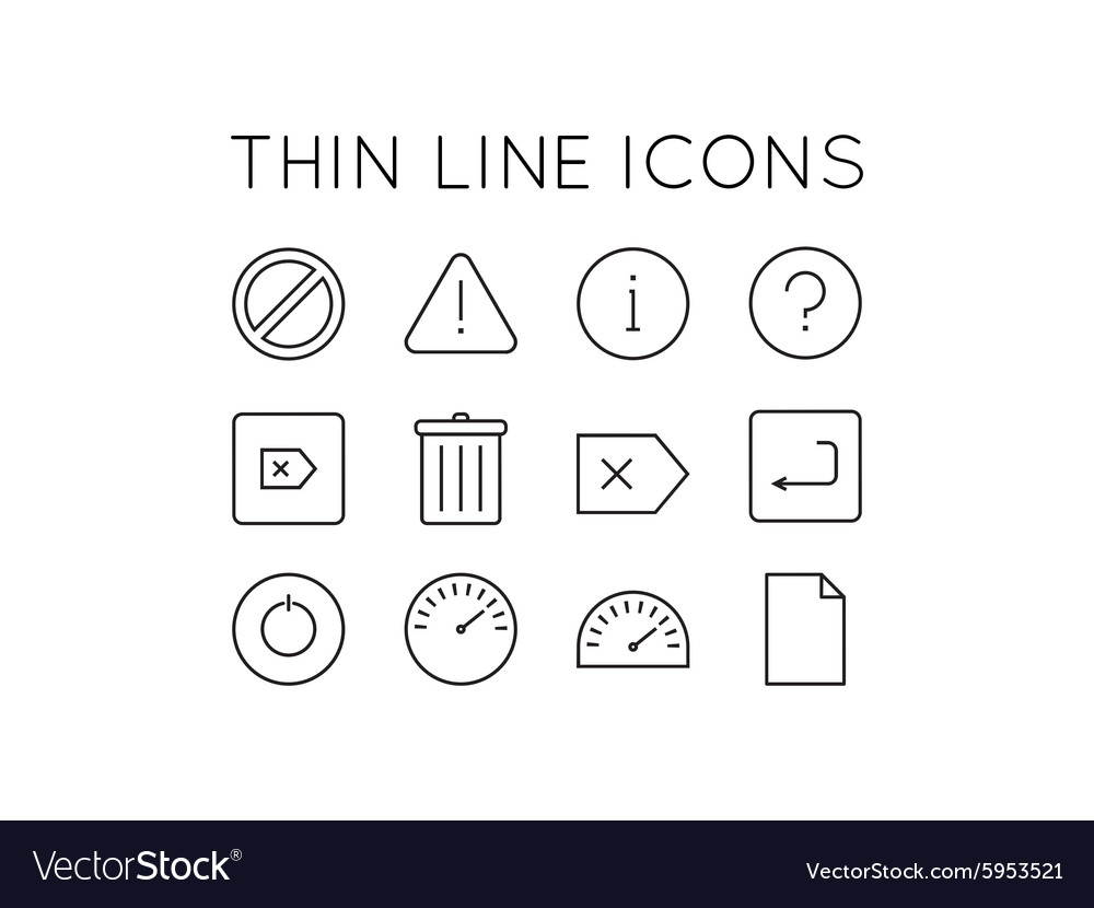 Thin line icons Royalty Free Vector Image - VectorStock