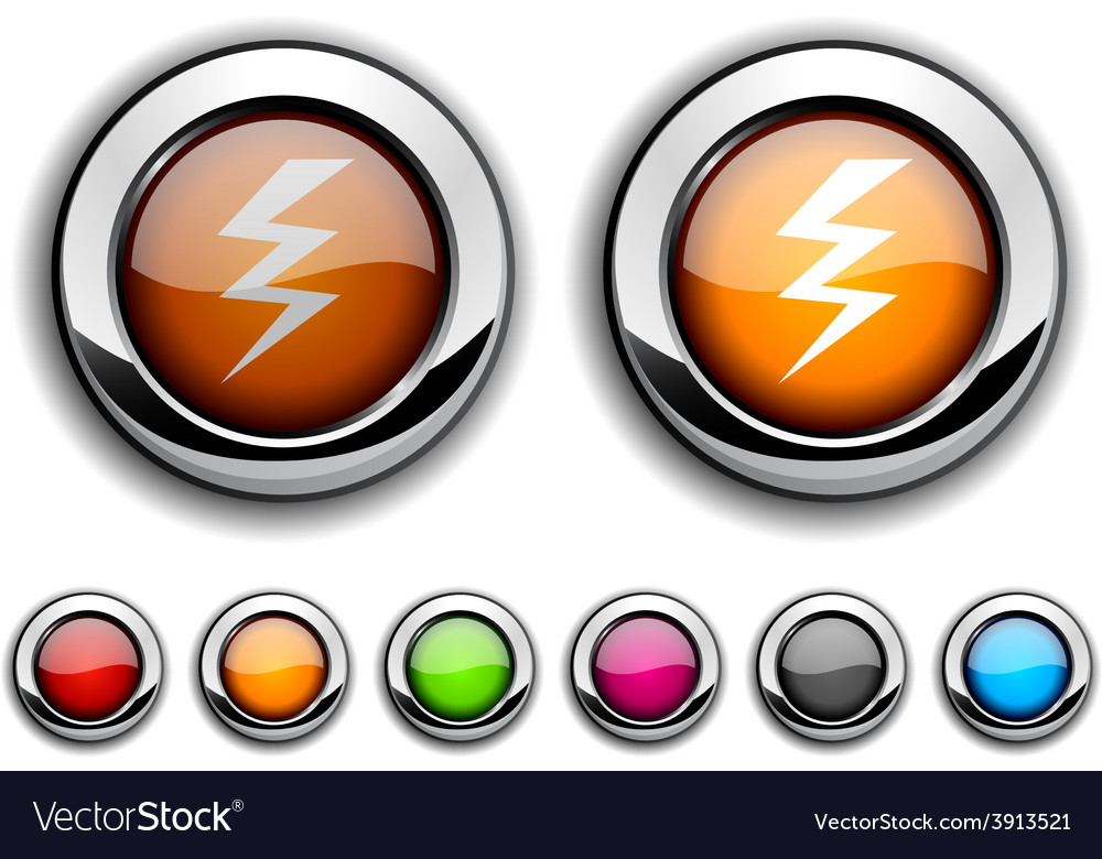 Warning button Royalty Free Vector Image - VectorStock