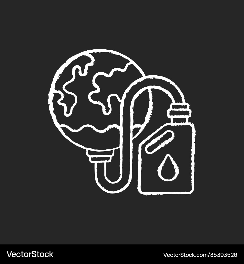 Biological resources depletion chalk white icon Vector Image