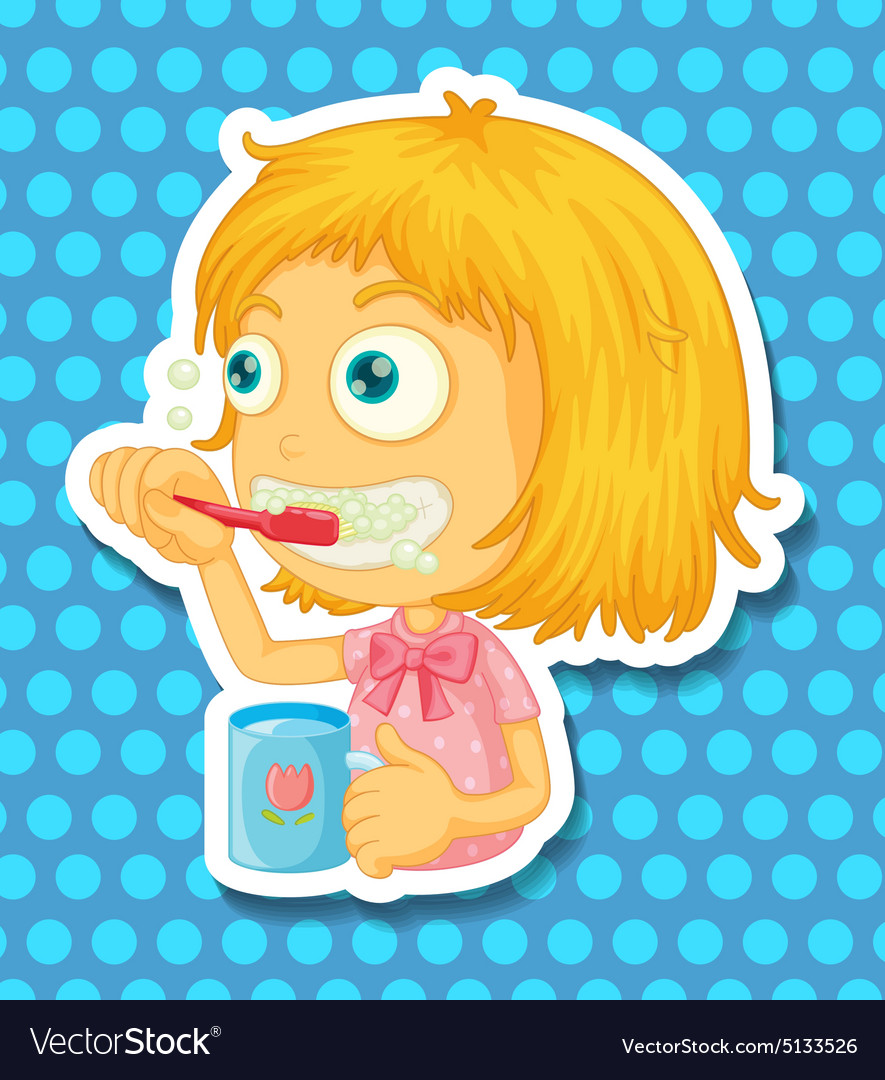 Brushing teeth Royalty Free Vector Image - VectorStock