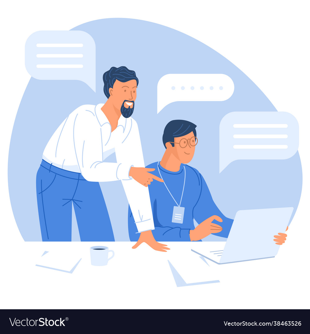 Colleagues collaboration teamwork Royalty Free Vector Image