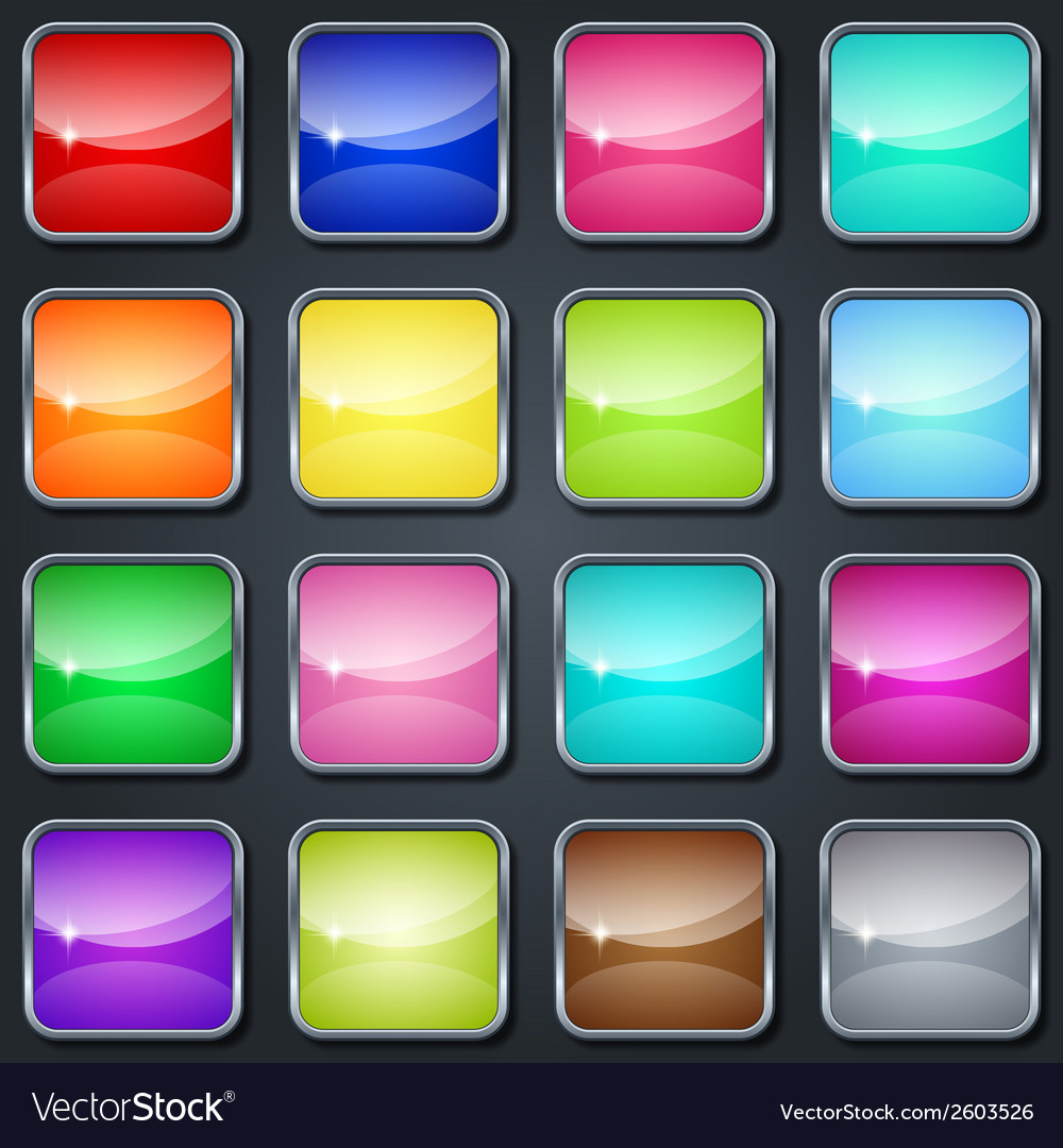 Colorful glass buttons Royalty Free Vector Image