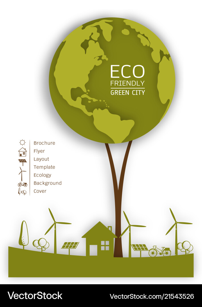 Ecology concept with green eco earth Royalty Free Vector