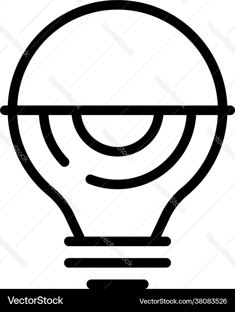 Electric smart lightbulb icon outline style Vector Image