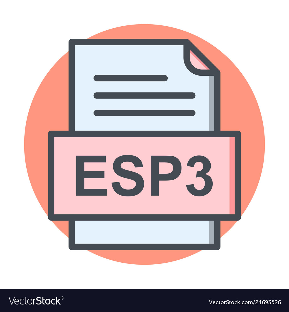 Esp3 file document icon Royalty Free Vector Image