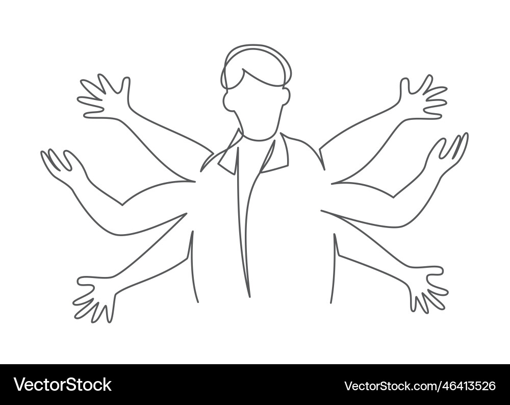 Skills one line drawing on white background Vector Image