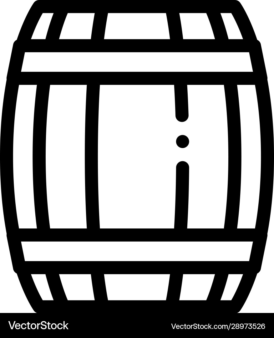 Wooden barrel icon outline Royalty Free Vector Image