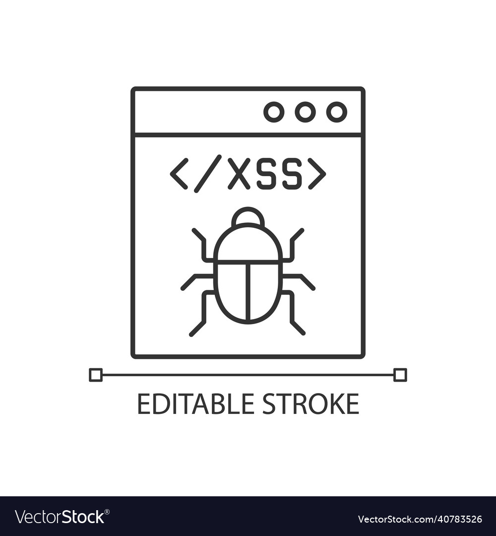 Xss attack linear icon Royalty Free Vector Image