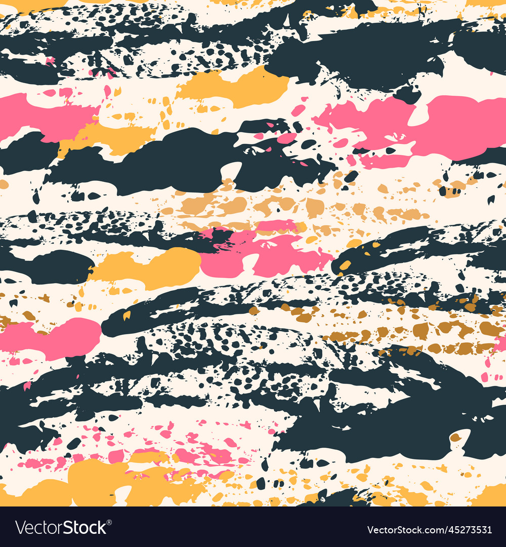 Abstract paint brush strokes seamless pattern Vector Image