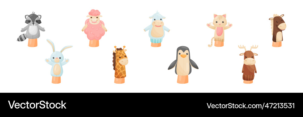 Hand puppet toy made from fabric wore by Vector Image
