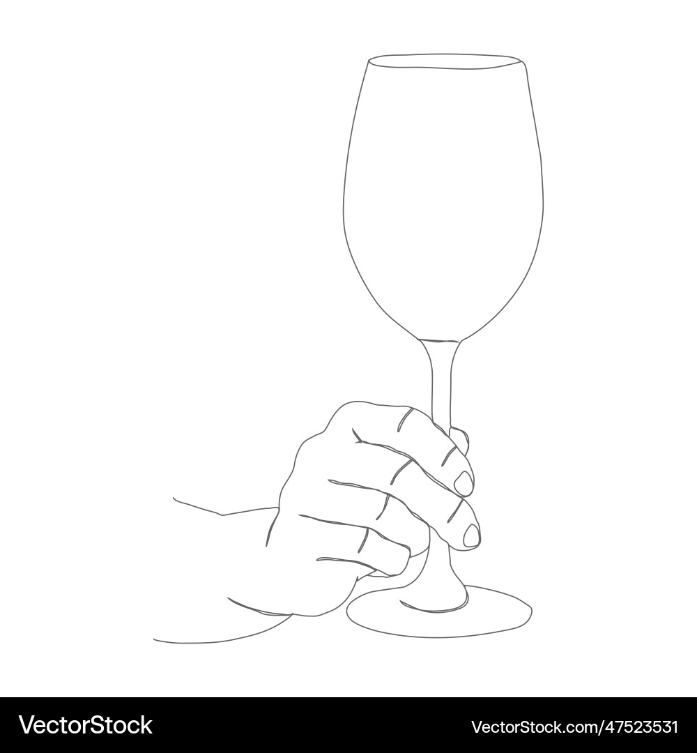 Hand with a glass a template in the style Vector Image