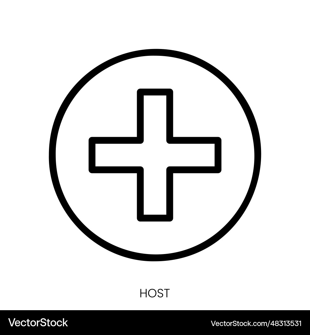 Host icon line art style design isolated on white Vector Image