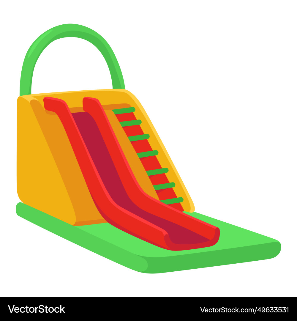 Aufblasbare Bouncy Slide-Symbol hell und Spaß Vektorbild