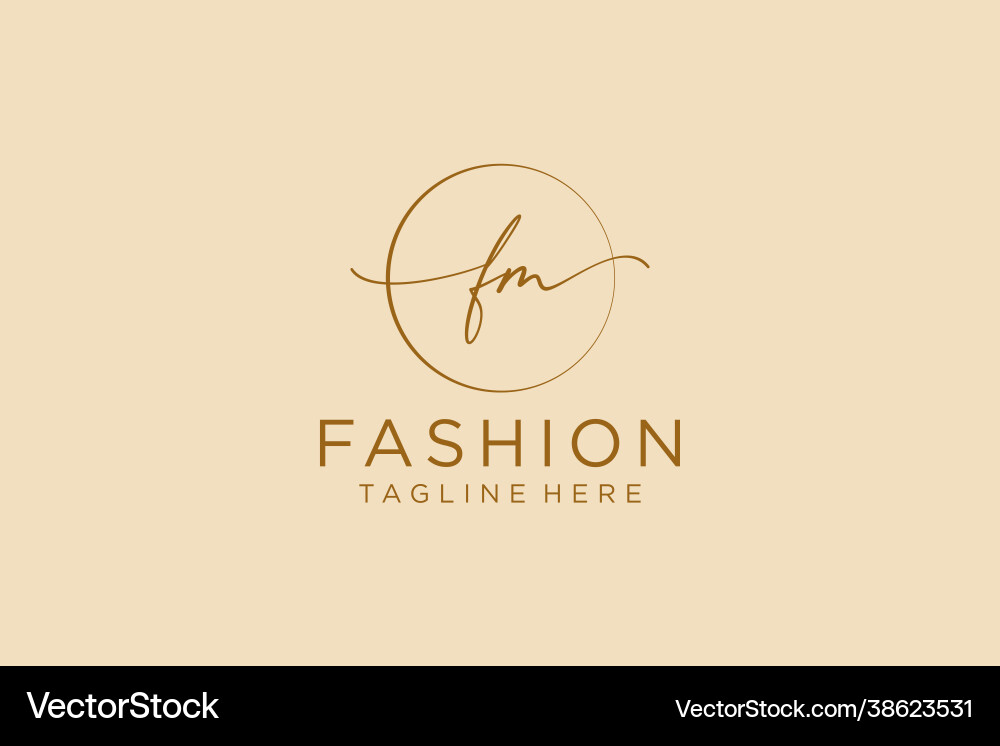 Initial fm feminine logo beauty monogram Vector Image