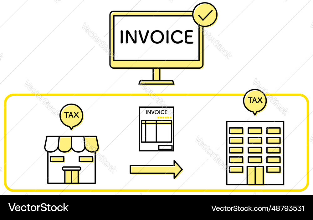Invoice system of the issuance Royalty Free Vector Image