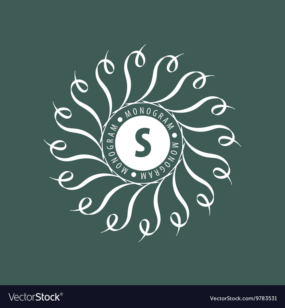 Monogram in frame Royalty Free Vector Image - VectorStock