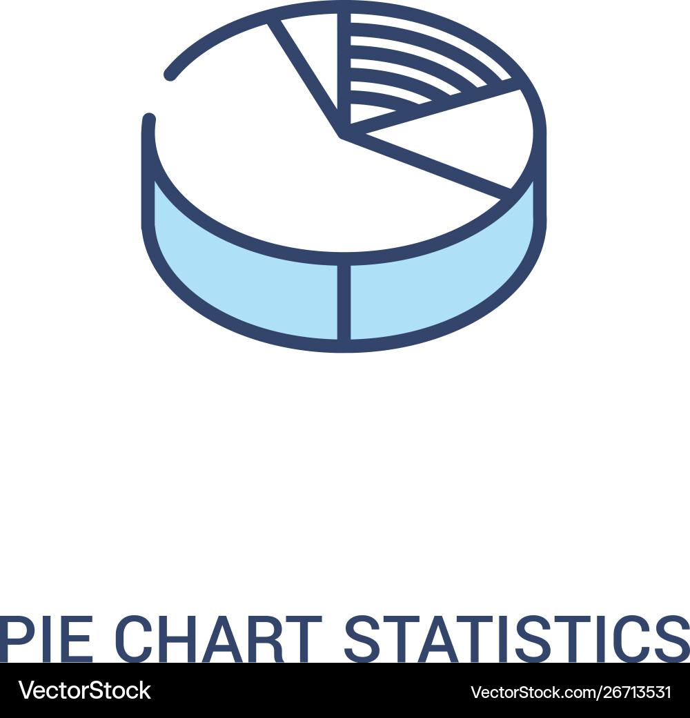 Pie chart statistics concept 2 colored icon Vector Image