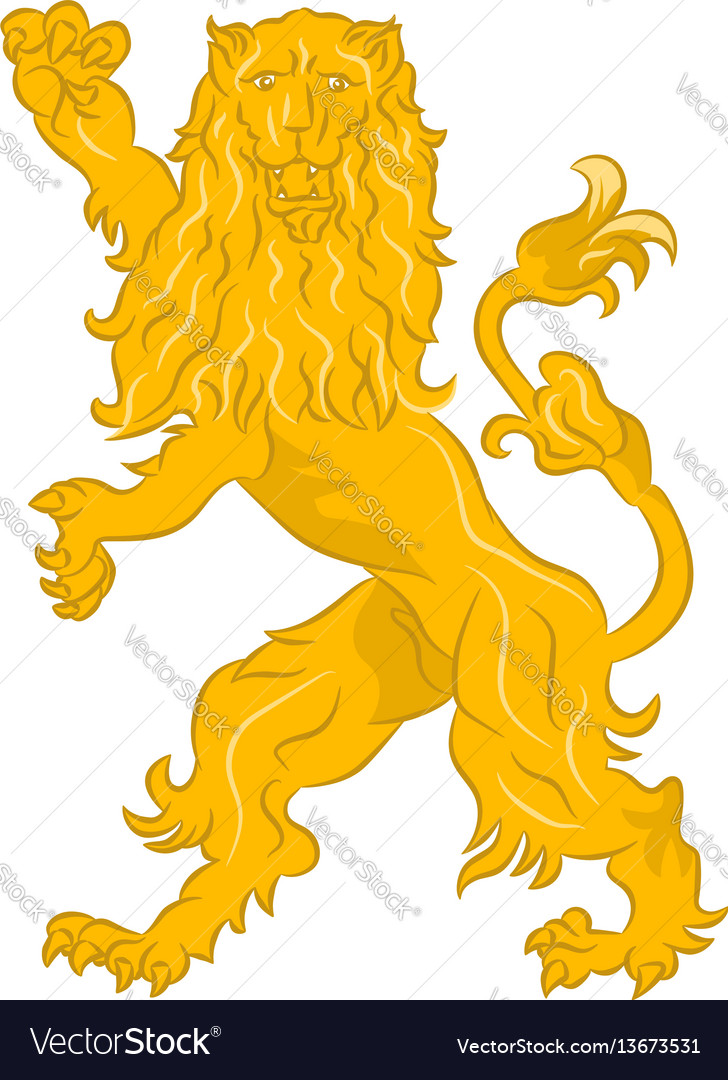Rampant lion - heraldic symbol Royalty Free Vector Image Rampant lion - heraldic symbol Royalty Free Vector Image