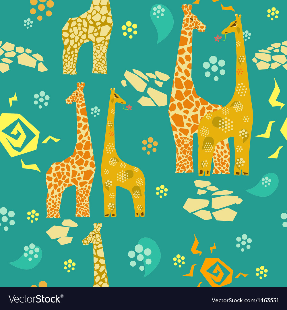 Seamless giraffes pattern Royalty Free Vector Image