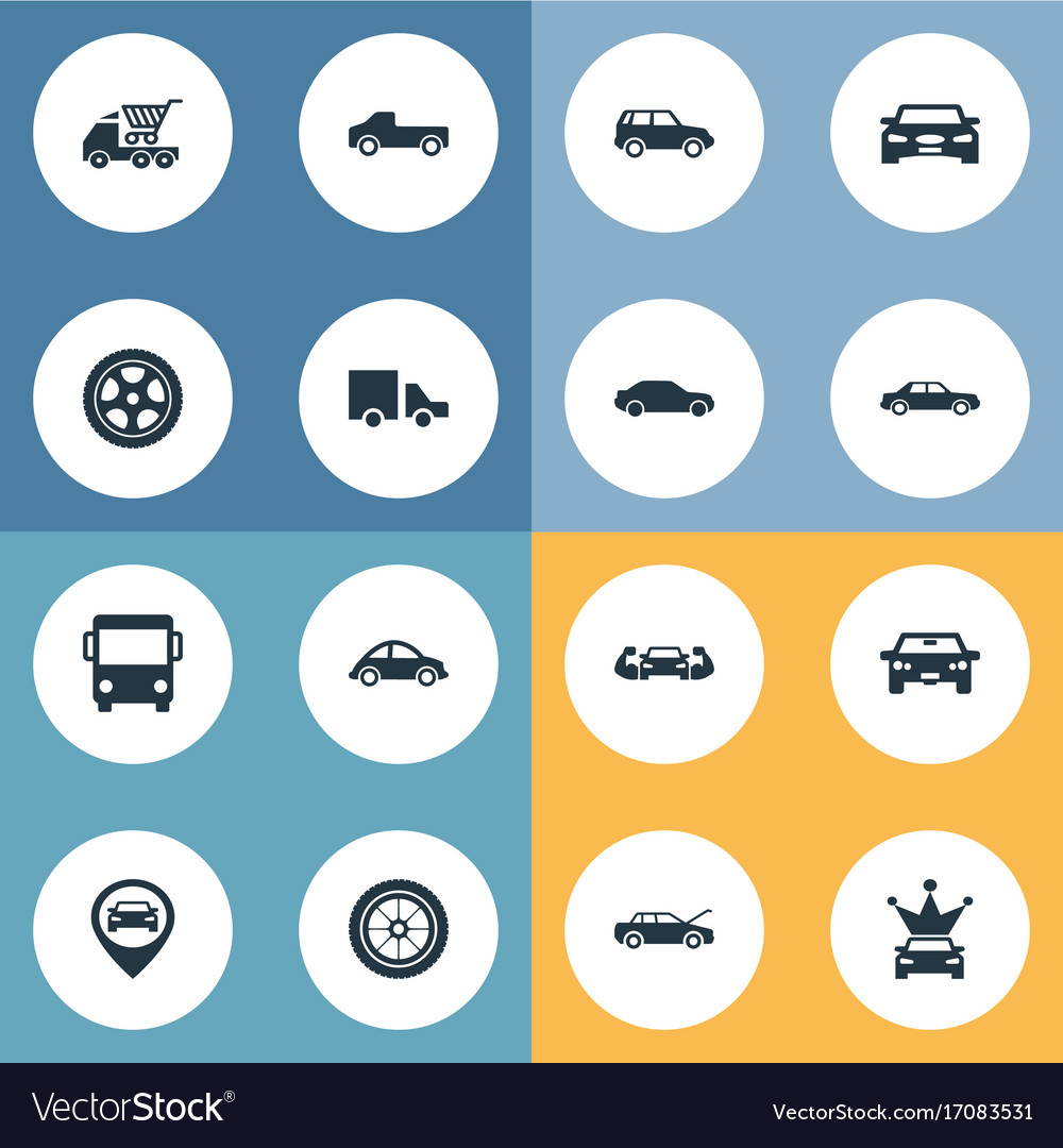 Set of simple auto icons Royalty Free Vector Image