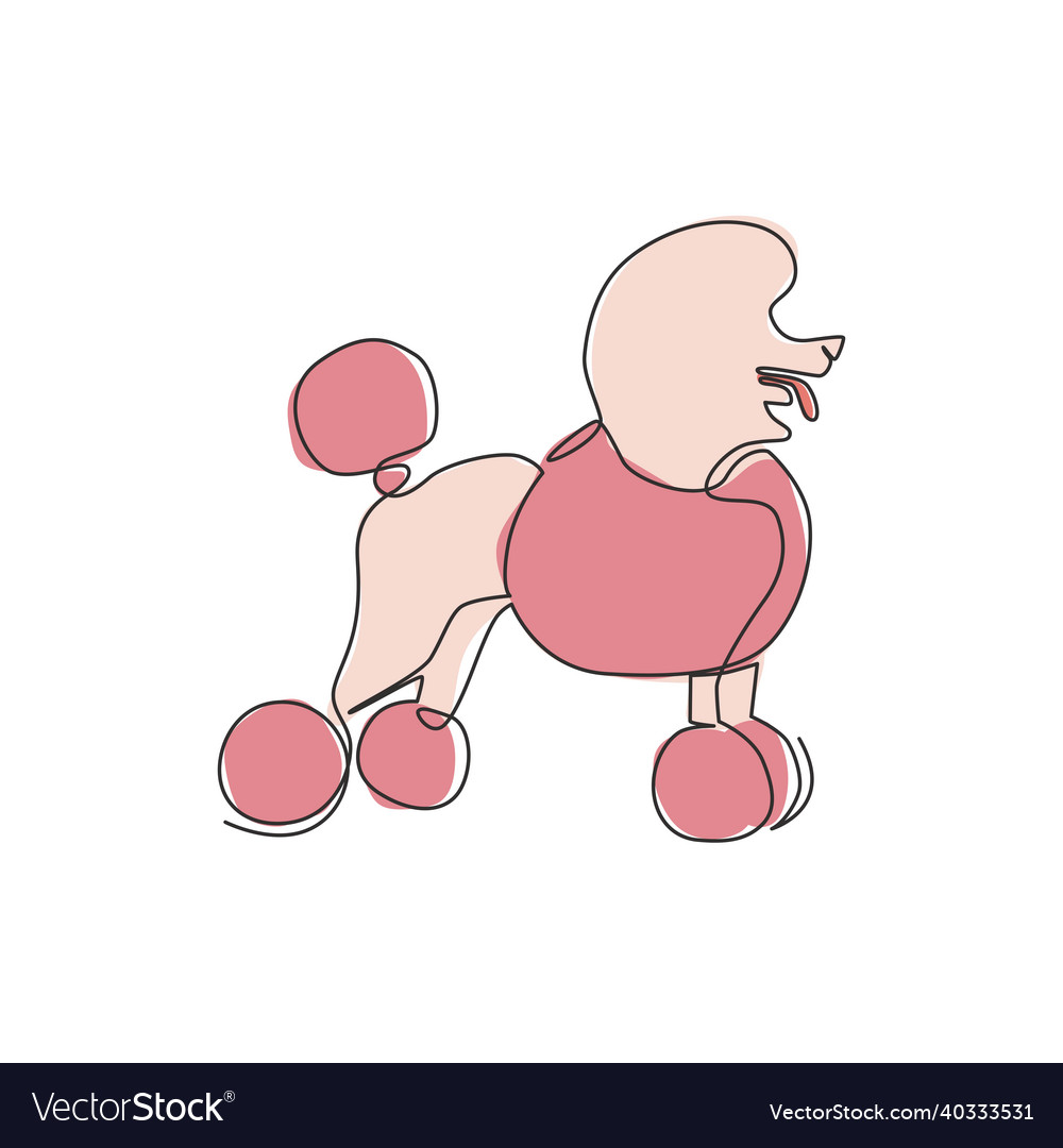 Single continuous line drawing of simple cute Vector Image