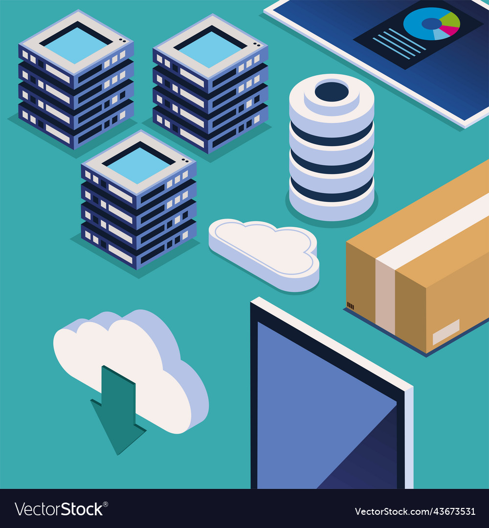 Storage data internet Royalty Free Vector Image