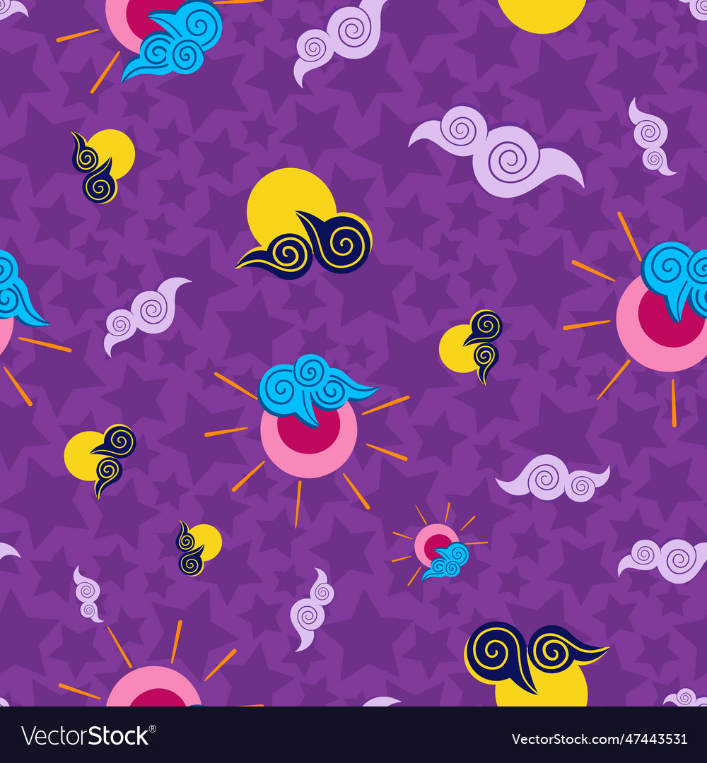 Sunshine summer repeat pattern design Royalty Free Vector