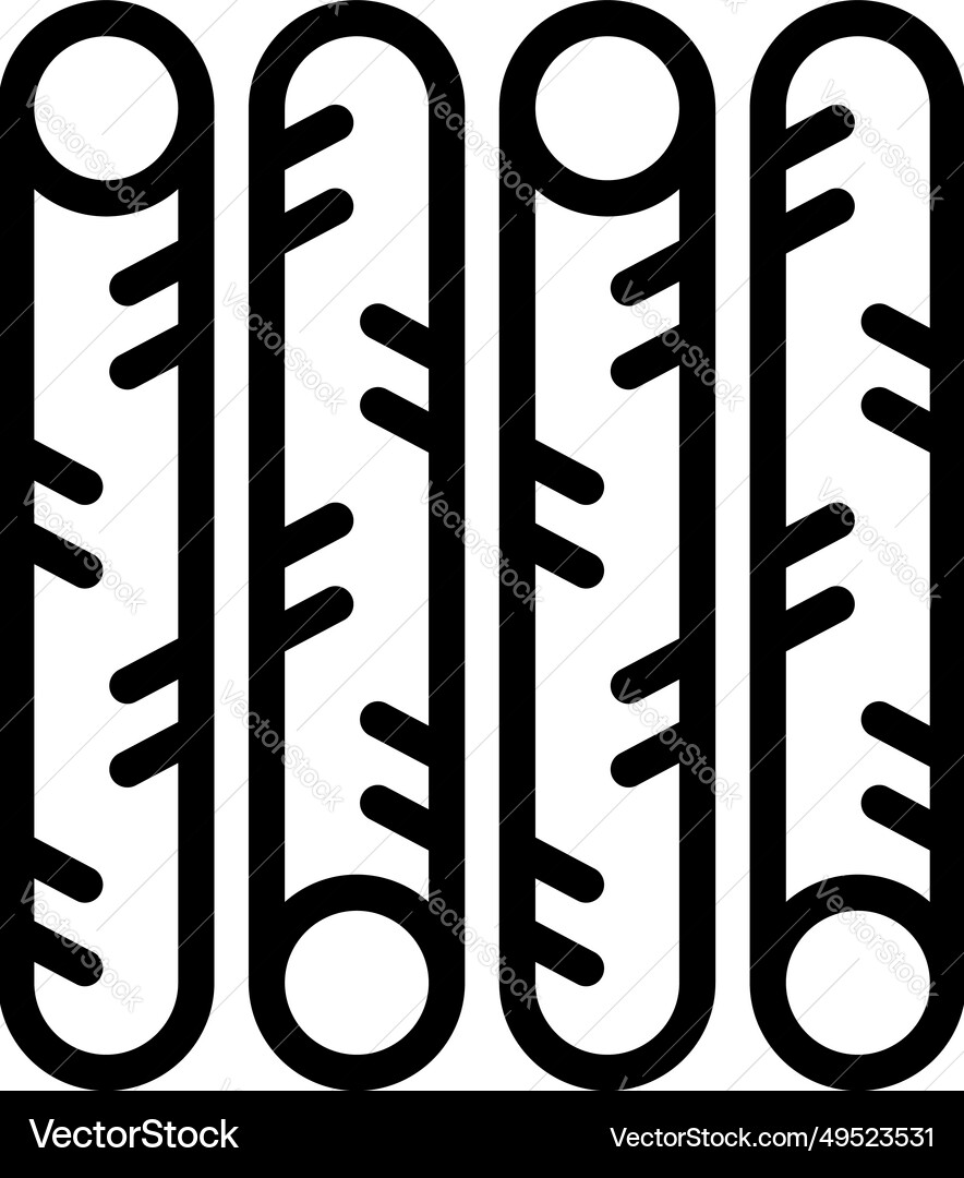 Wafer rolls filled with chocolate icon outline Vector Image