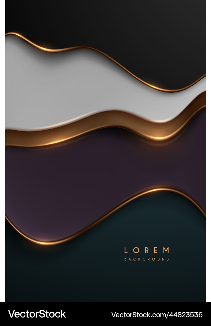 Abstract color layers with golden edges Royalty Free Vector