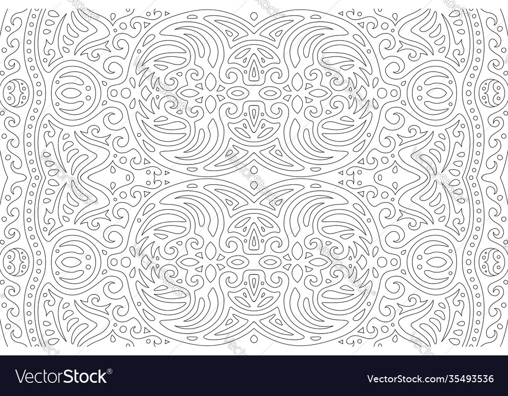 Art for coloring book with abstract linear pattern