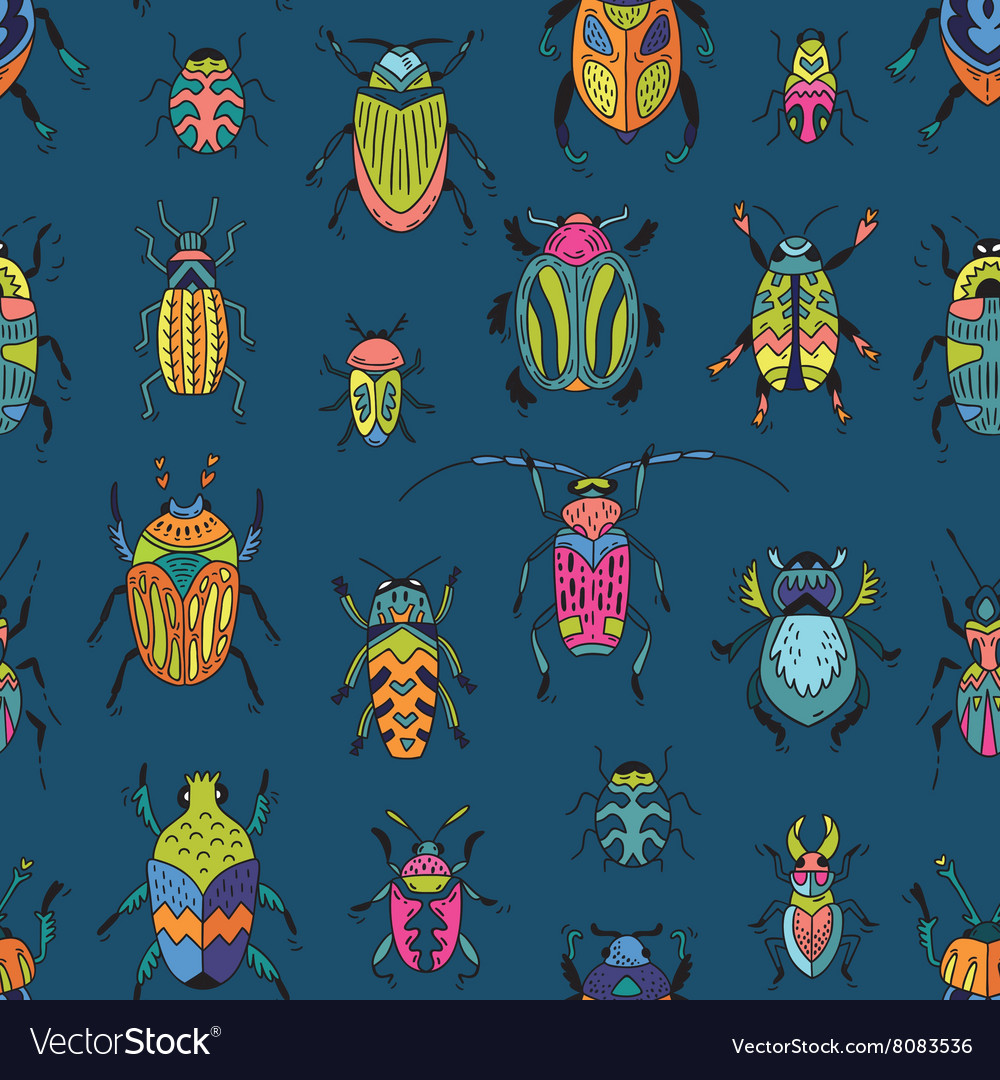 Bugs seamless pattern Royalty Free Vector Image