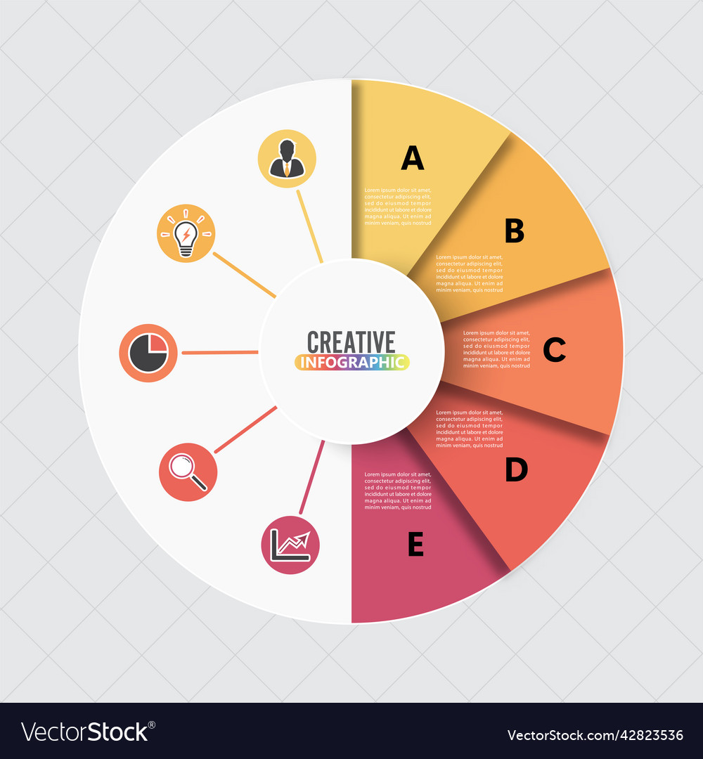 Circle chart infographic template with 10 options Vector Image