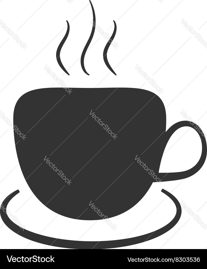 Coffee cup icon black Royalty Free Vector Image