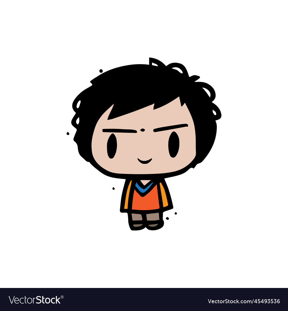 Cute little boy chibi style design element Vector Image