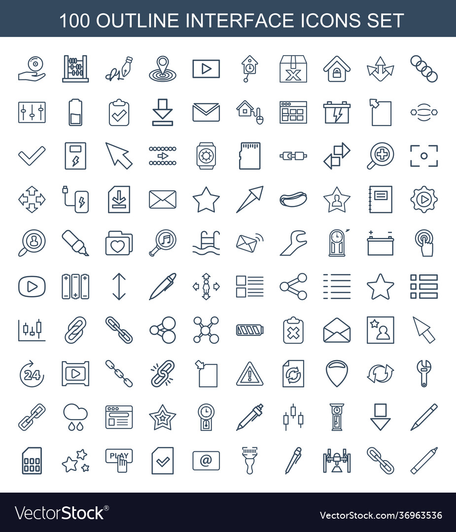 Interface icons Royalty Free Vector Image - VectorStock