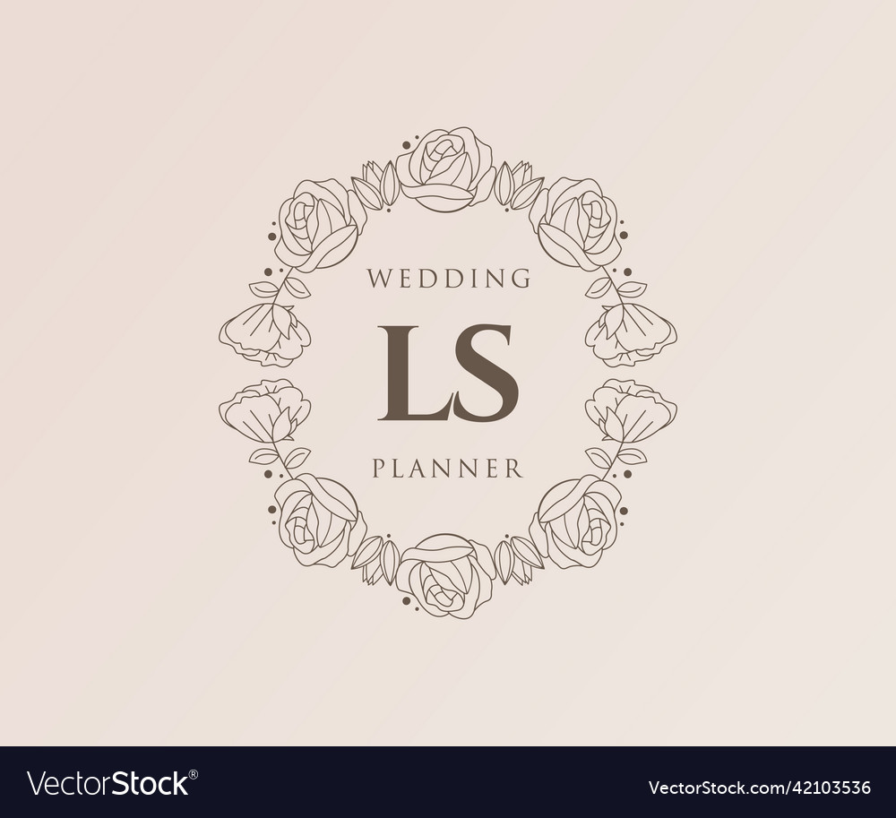 Ls initials letter wedding monogram logos Vector Image