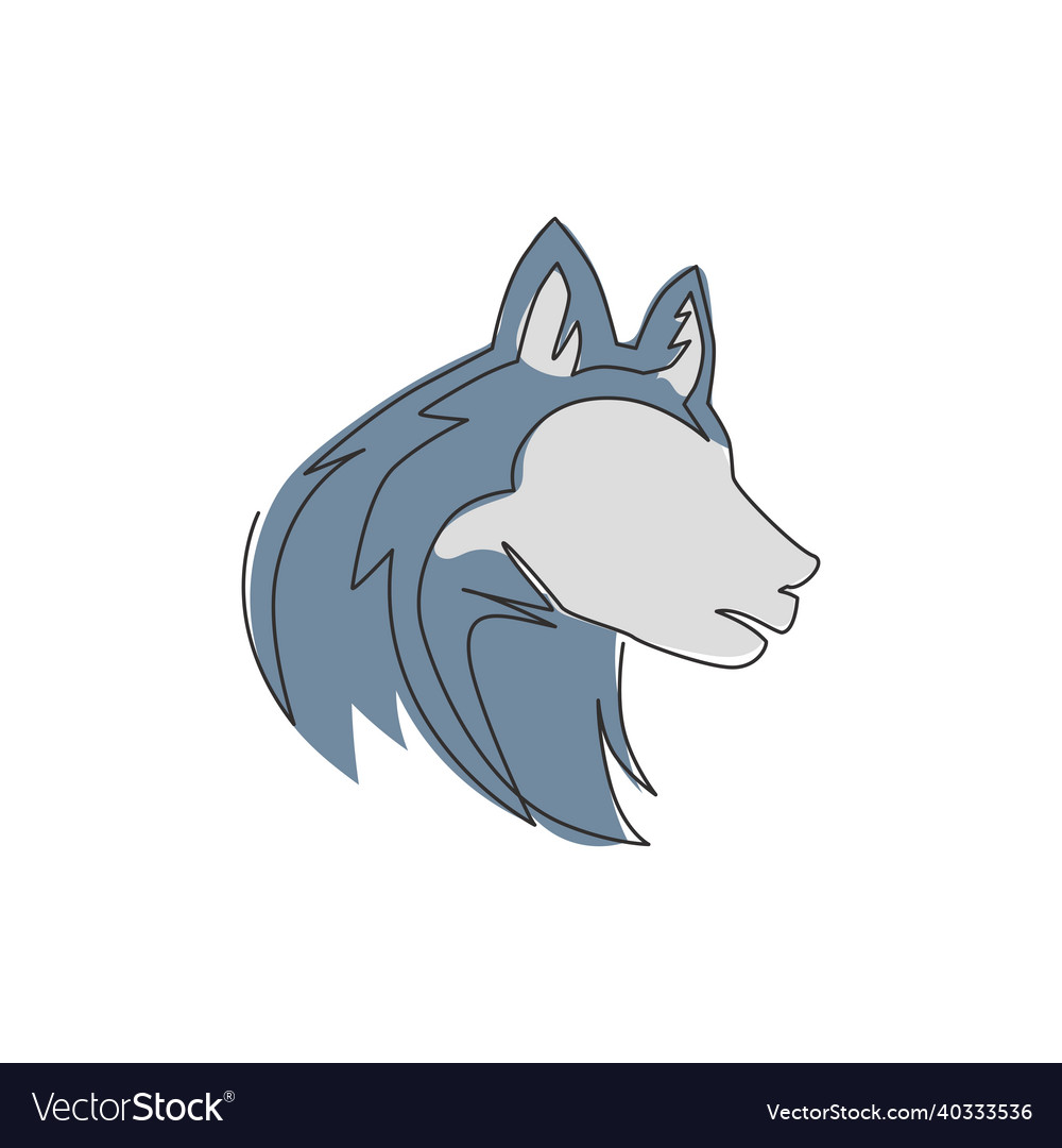 One continuous line drawing of simple cute Vector Image