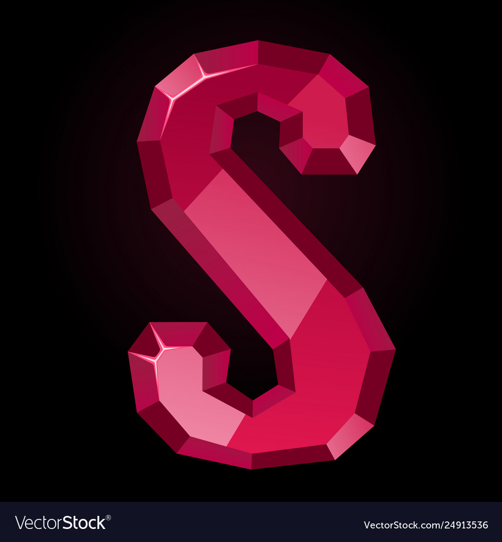 Ruby letter s Royalty Free Vector Image - VectorStock