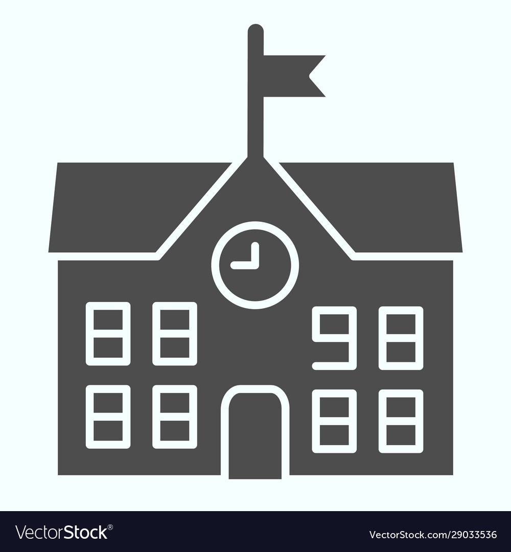 School solid icon building Royalty Free Vector Image