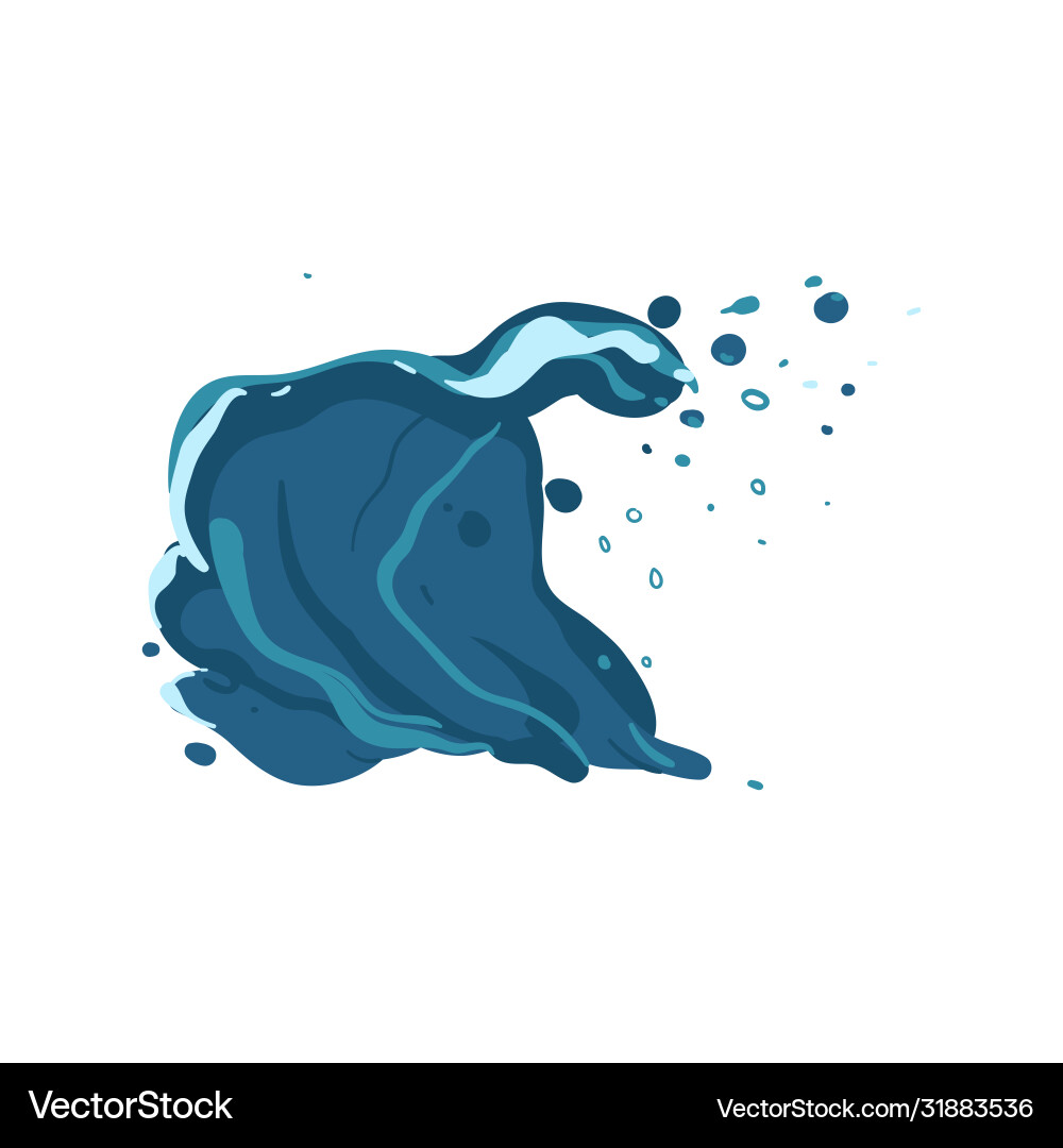 Sea or ocean wave blue water splash flat Vector Image