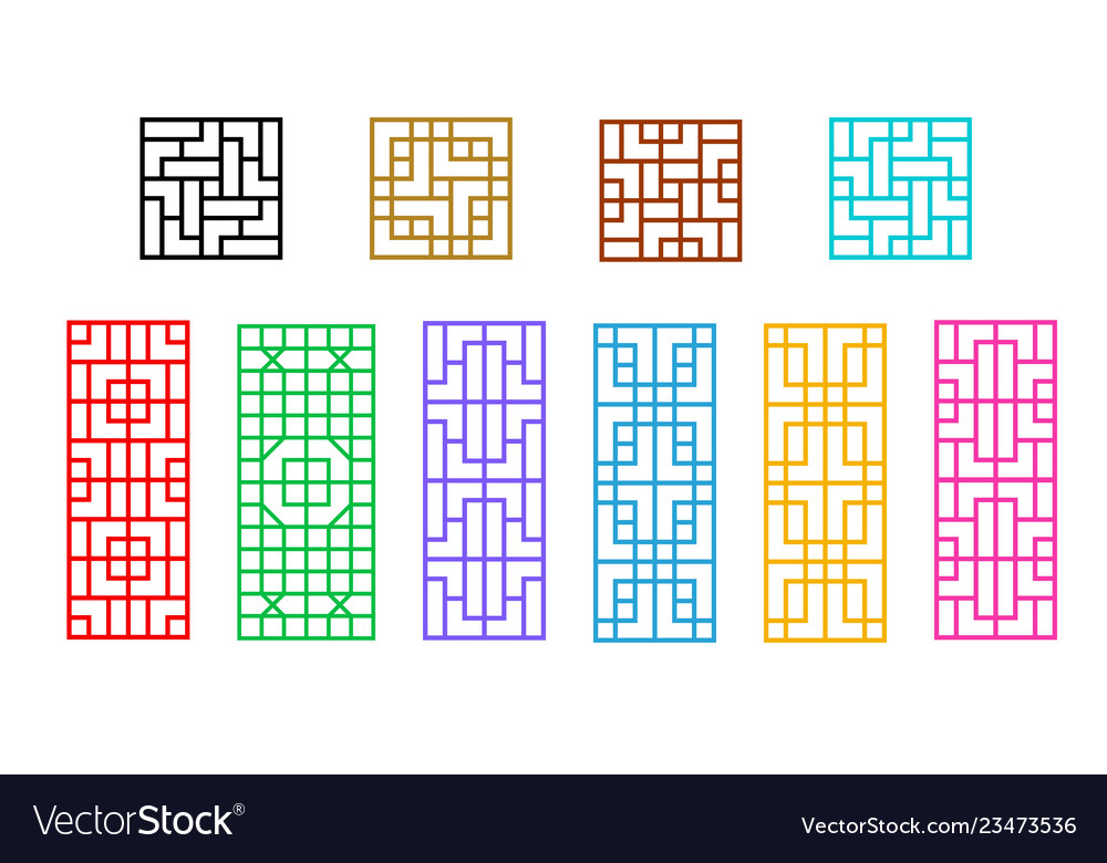 Square and rectangle chinese window pattern Vector Image