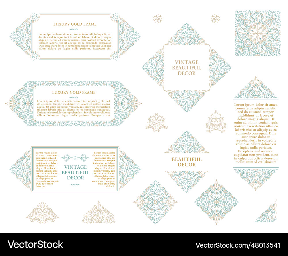 Arabic set of frames lines art design templates Vector Image