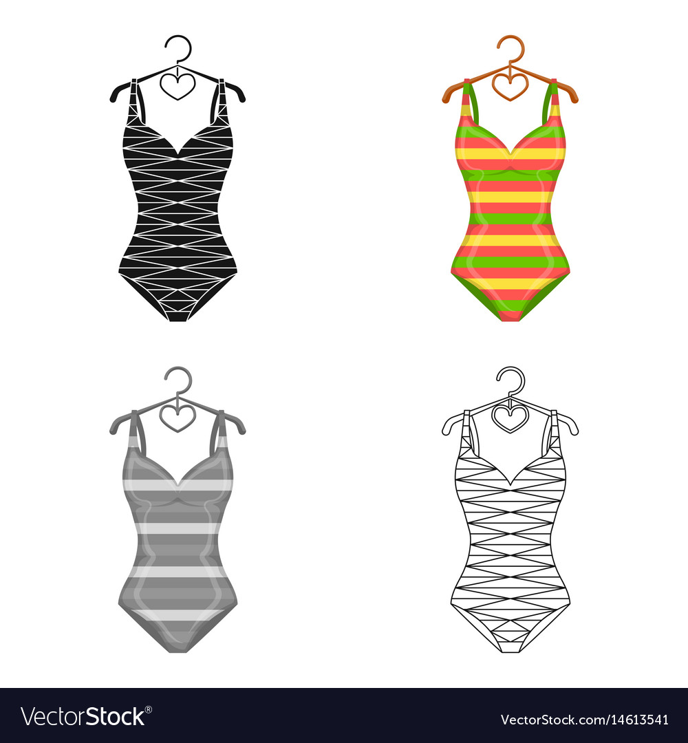 Bright striped swimsuit in the colors Royalty Free Vector