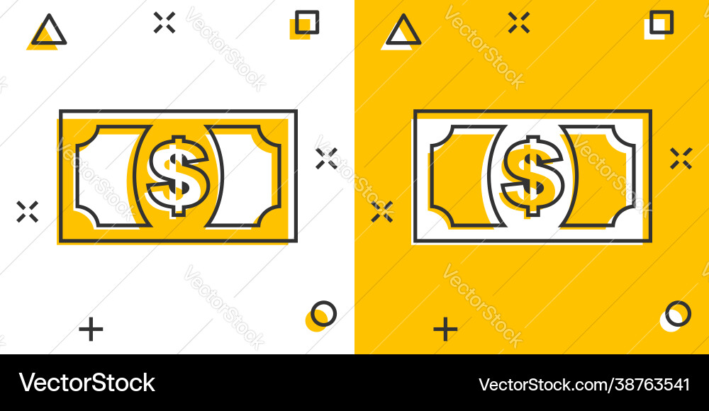 Cartoon dollar money icon in comic style dollar Vector Image
