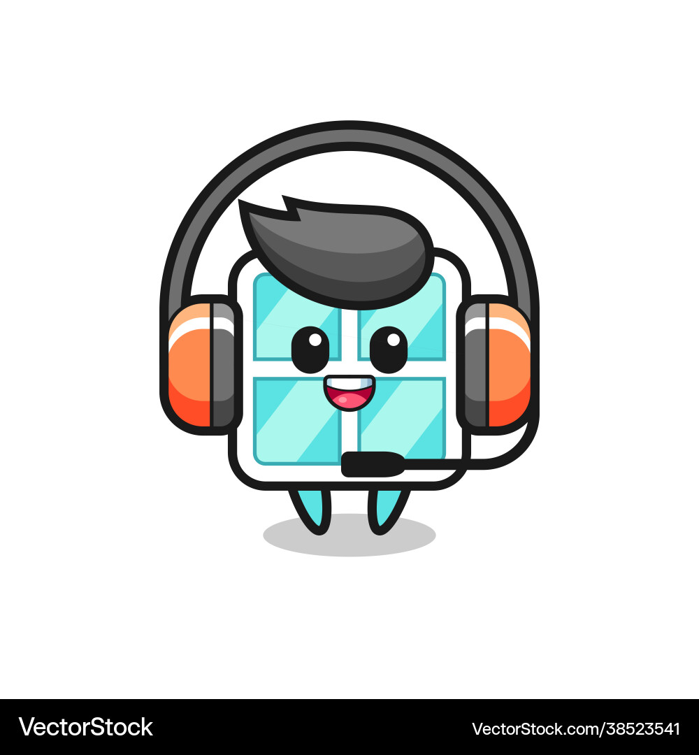 Cartoon mascot window as a customer service Vector Image