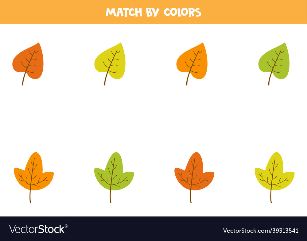 Color matching game for preschool kids match Vector Image