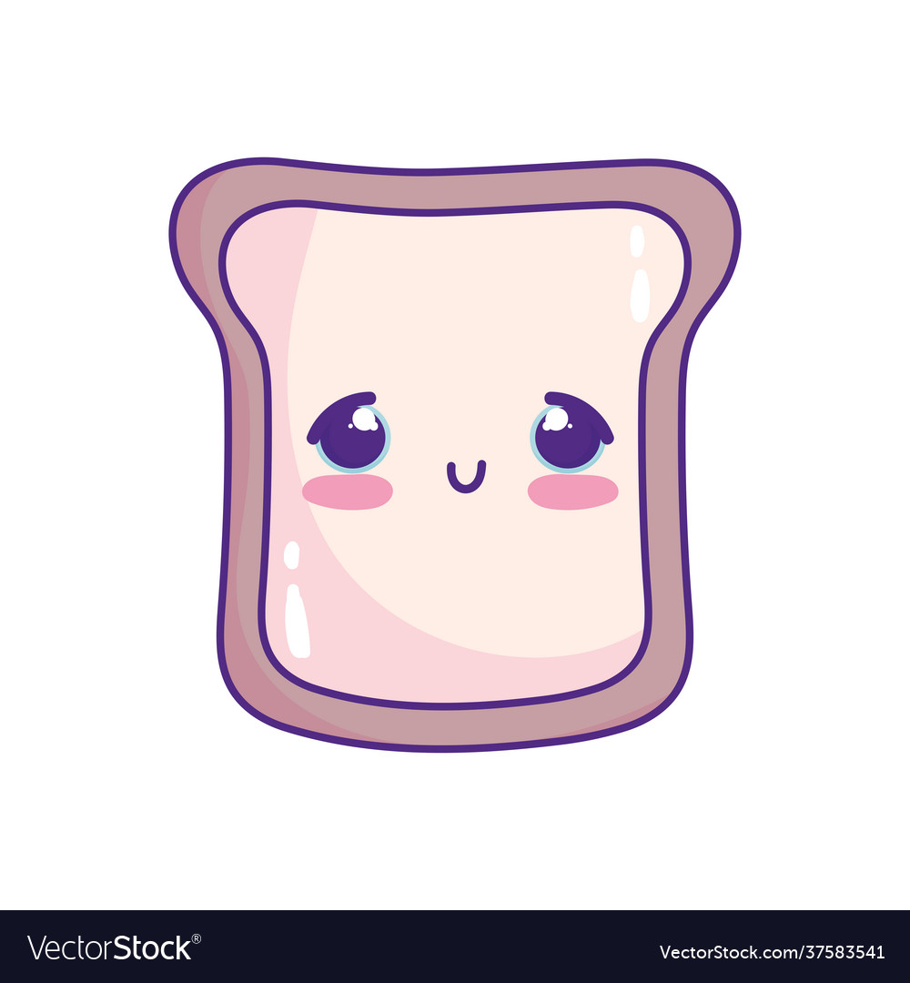 Cute slice bread Royalty Free Vector Image - VectorStock
